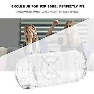 Game Console Shell Replacement Full Housing Console Case Compatible with PSP 3000(Clear)