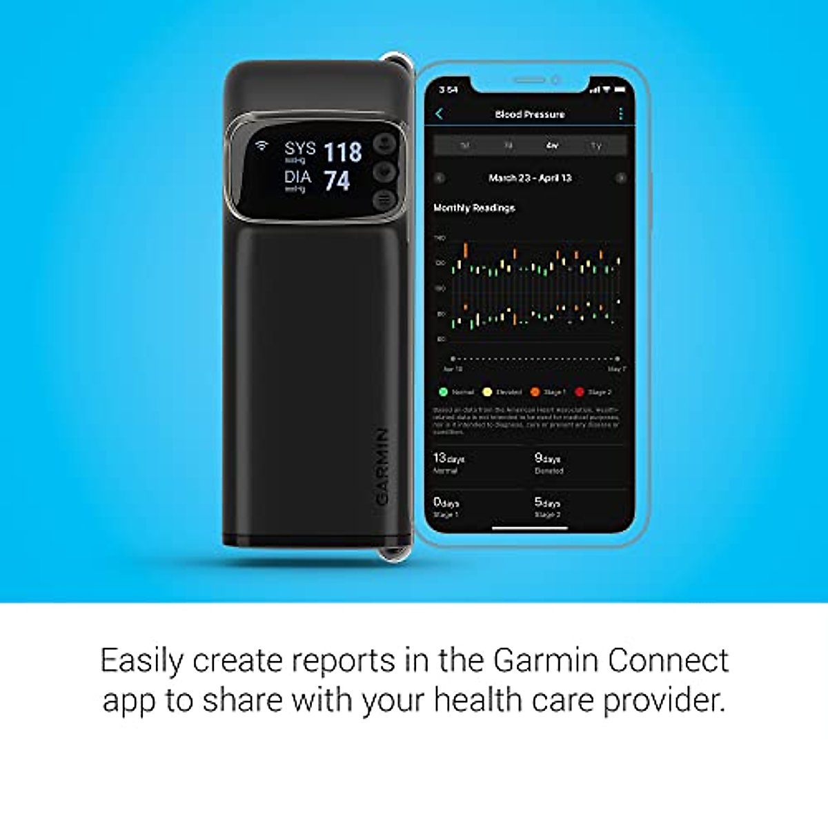 Garmin Index™ BPM, Smart Blood Pressure Monitor, FDA-Cleared Medical Device, Easy-to-Use with Built-in Display
