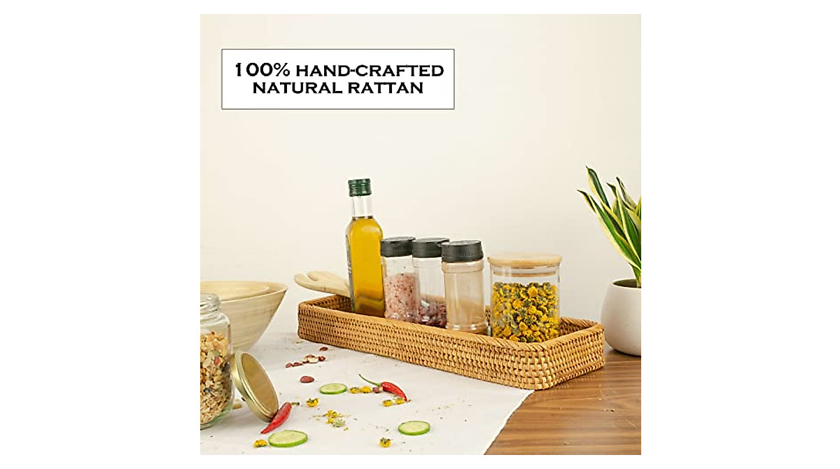 CELEZAR Rattan Toilet Tank Basket - Decorative Storage Solution