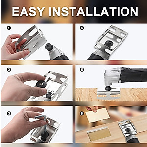 2 Pcs Stainless Steel Square Slot Cutter, Drywall Oscillating Tool Outlet Box Cutter, Electrical Box Drywall Outlet Cutout Tool, One Step in Place Oscillating Square Blade for Wood, Plastic Metal