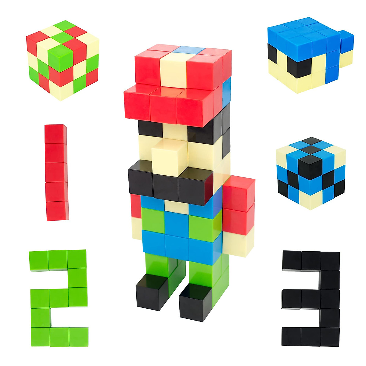 Teentumn Magnet Blocks 77 Pieces Set for Toddler Boys Girls, Preschool Educational Construction Kit, Sensory Montessori Toys Kids BlocksMagnetic Cube Building Toys