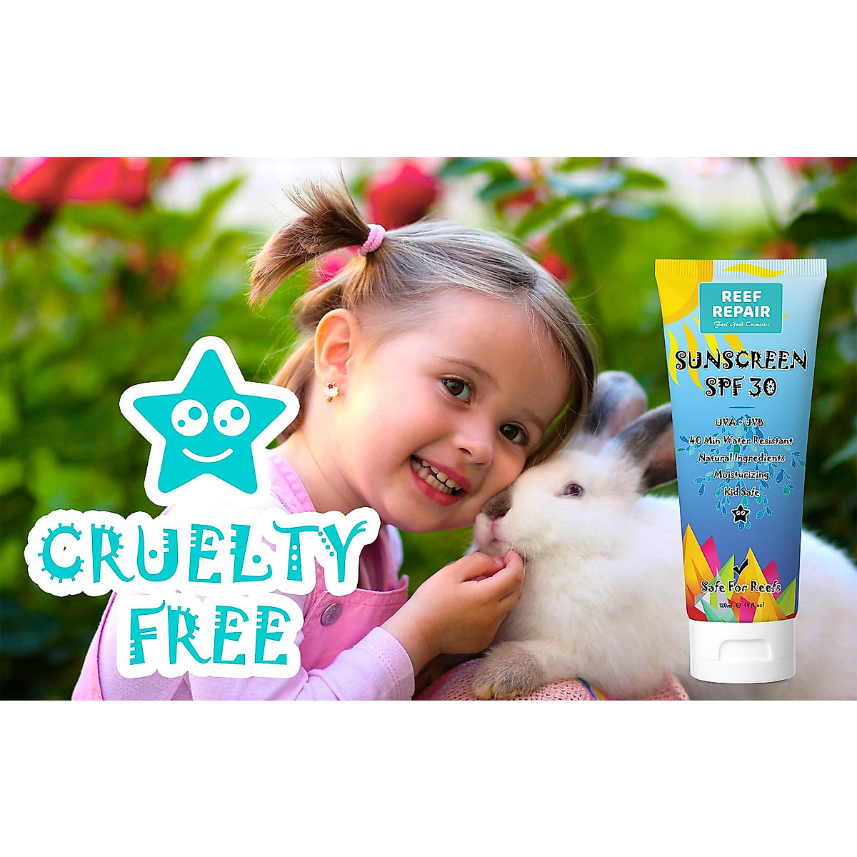 Reef Safe Sunscreen SPF 30+ All Natural, Water Resistant, Moisturizing, Biodegradable, Broad Spectrum UVA/UVB Coral Friendly Mineral Suncream from Reef Repair 4 fl. Oz