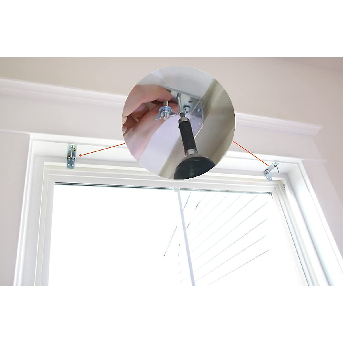 2pcs Mounting L Bracket and wingnut for Woven Wood or Bamboo Shade Universal Design for Inside, Ceiling or Wall Mount Roman Fold Shade