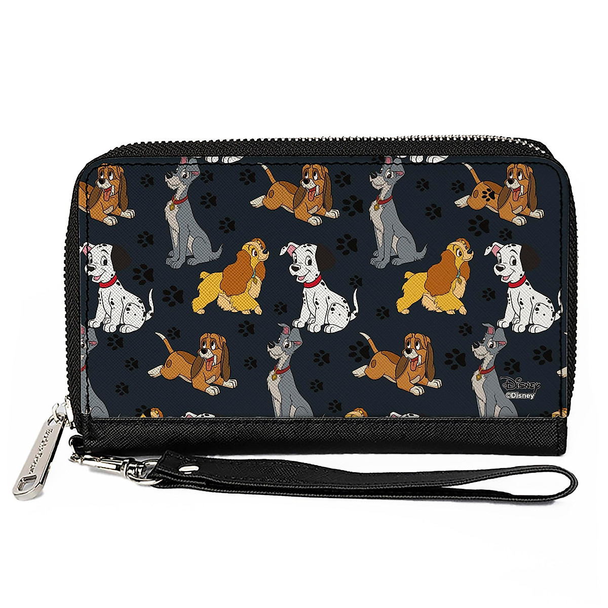 Buckle-Down Women's PU Zip Around Wallet Rectangle-Disney Dogs Collection, 7.5"x4.5"