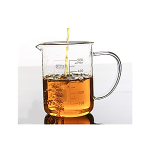 DS. DISTINCTIVE STYLE Chemistry Glass Beaker with Handle 500 Milliliters Lab Beaker Borosilicate Glass Measuring Cup for Laboratory
