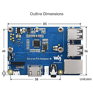 Waveshare Adapter (B) for Zero 2W to Become an Alternative Solution for Raspberry Pi 3 Model B/B+