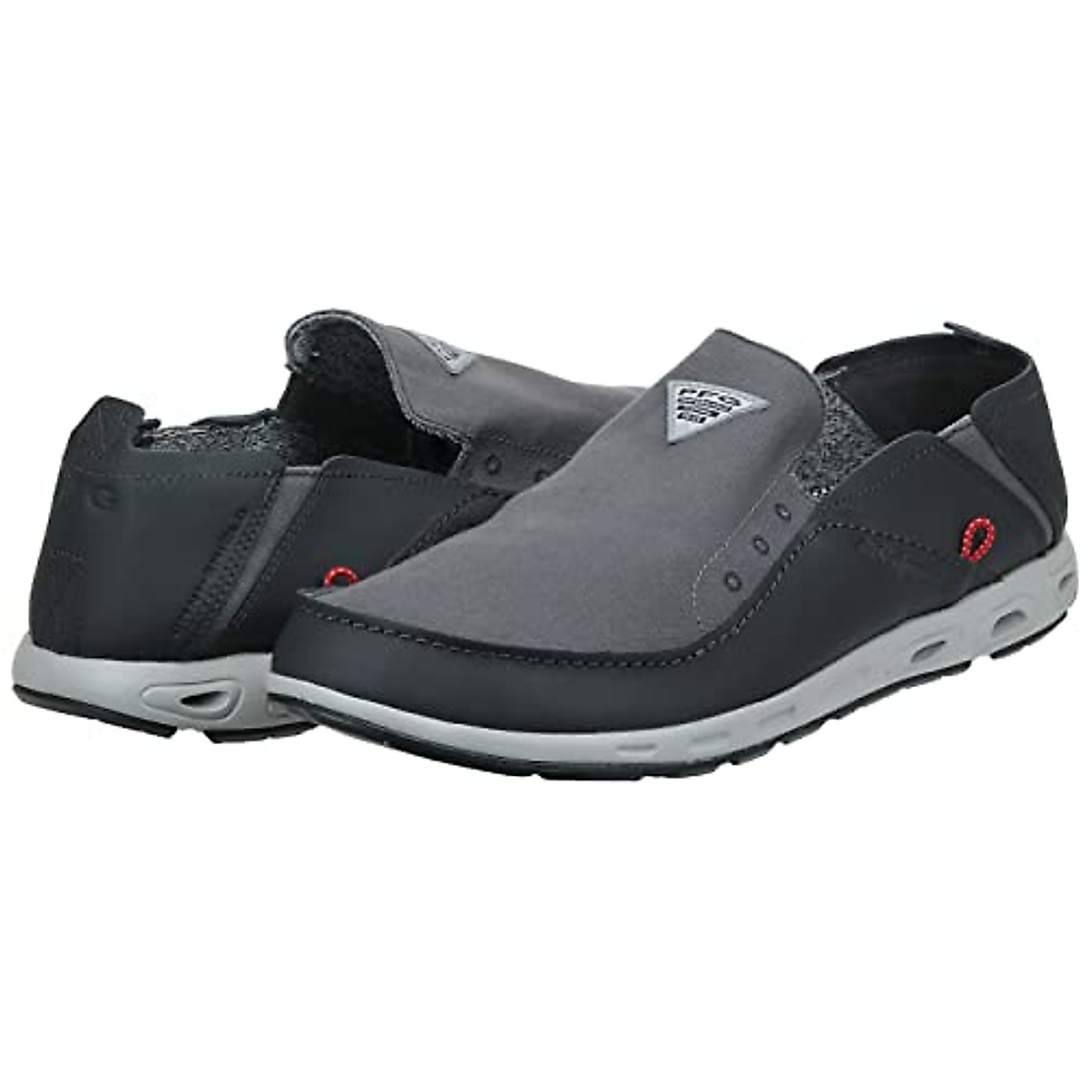 Columbia Mens Bahama Vent PFG Boat Shoe, Titanium MHW/Bright Red, 12 US