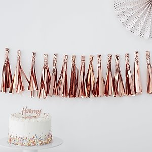 Ginger Ray Rose Gold Foiled Tassel Garland Party Decoration 2 Meters