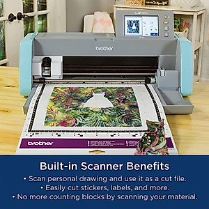 Brother ScanNCut SDX125E Electronic DIY Cutting Machine with Scanner, Make Custom Stickers, Vinyl Wall Art, Greeting Cards and More with 682 Included Patterns