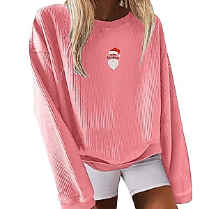 Christmas Sweater Long Sleeve Mini Dress Blouse Tops Christmas Sweatshirts for Women Holiday Drape Hem Fleece Knit Chunky Workout Grunge Cute Fall Clothes Leather Pants for Women Pullover