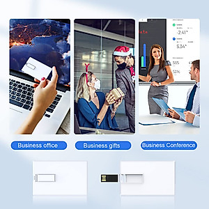 KEXIN 20 Pack 64GB USB Flash Drive Bulk USB Business Card Credit Card Bank Card Shape Flash Drive Memory Stick Key Credit USB Drives - Bulk USB Flash Drives - 64GB 20 PCS (White Card)