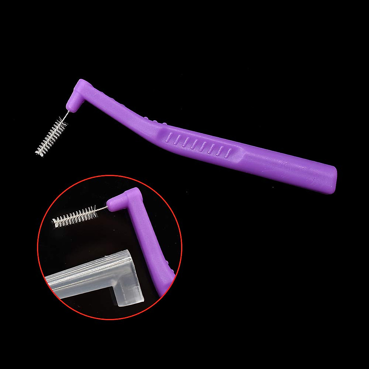 Angzhili Portable Orthodontic Toothbrush Kit for Orthodontic Patient Orthodontic Care Kit for Braces,Interdental Brush,Dental Wax,Dental Floss,Dental Travel Kit(Purple)