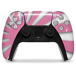 WraptorSkinz Skin Wrap compatible with Sony PS5 DualSense Controller Rising Sun Japanese Flag Pink (CONTROLLER NOT INCLUDED)