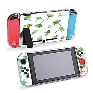SUPNON Carry Case Compatible with Nintendo Switch, Ultra Slim Hard Shell, Protective Carrying Case for Travel - Ginkgo Biloba Leaves On White Background Design22938