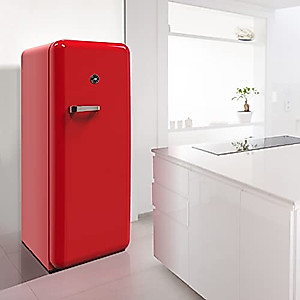 BRAMA Retro Fridge with Top Freezer 9.9 Cu.Ft. Full Refrigerator for Apartment, Condo, House, Kitchen, 24-Inch, Red