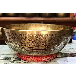 21 Inch Diameter Extra Large Standing Singing Bowl - Foot Carved Singing Bowls - Sound Therapy -Meditation -Yoga Session - Big Healing Bowls