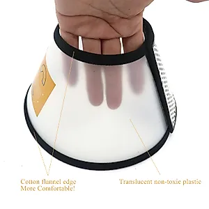 QIYADIN Plastic Pet Recovery Collars & Cones for Dogs and Cats After Surgery Adjustable Dog Neck Cone Surgical Elizabeth E-Collar Prevent Biting and Stop Licking Wound (S-Neck: 10.2-13.0 in)