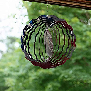 Patriotic Wind Spinner Metal Garden Decor Outdoor 3D Stainless Steel Sculptures Kinetic Hanging Whirligigs Yard Art Decorations Backyard Indoor Patio Lawn Ornaments Clearance Sun Catcher Windmill