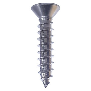 #4 x 3/4" Flat Head Sheet Metal Screws, Phillips Drive, Stainless Steel 18-8, Full Thread, Bright Finish, Self-Tapping, Quantity 100 by Fastenere