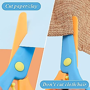 LOVESTOWN 8 PCS Plastic Safety Scissors, Toddler Safety Scissors Kids Plastic Scissors Toddler Scissors Age 3 for Children Art Supplies