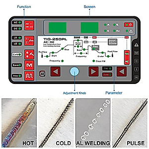 ANDELI TIG Welder 220V Smart AC DC Pulse Cold Welding Machine TIG Aluminum with Aluminum Alloy TIG Welding Machine TIG-250PL AC DC (TIG COLD & Al SUIT)