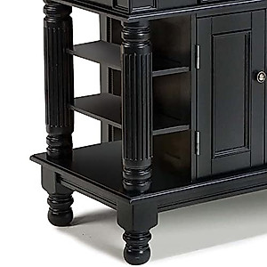 Homestyles Americana Black Kitchen Island with Open Shelving by Home Styles