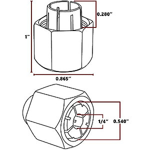 Thaekuns 1/4" Router Collet fit for Dewalt 326286-04 Big Horn 19691 Bosch 2610906283 Hitachi 323-293 RC025DW