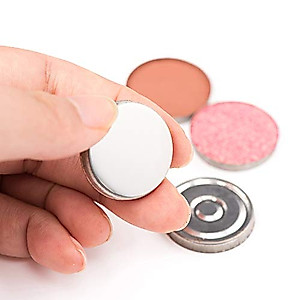 Allwon 100Pcs Metal Stickers for Magnetic Palette Empty Eyeshadow Makeup Palette + Depotting Spatula (50Pcs Round + 50Pcs Square)