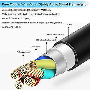 LecLooc Replacement Cable for Astro A10/A40/A30/A50 Headset Inline Mute Volume Control with Microphone Fit with Xbox One Play Station 4 PS4 Headphone Audio Extension Cable 6.5 Feet