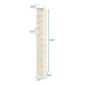 MAX Houser 10-Shelf Hanging Shoe Shelf Organizer, Hanging Shoe Storage for Closet,Pack of 2(Beige)