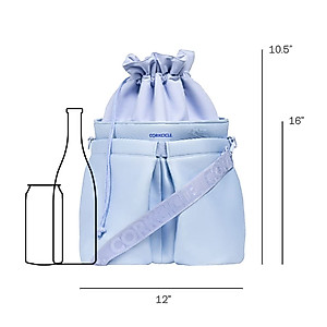 Corkcicle Travel Soft Bucket Cooler, Water Resistant Insulated Bag, Perfect for Wine, Beer, and Ice Packs, Periwinkle