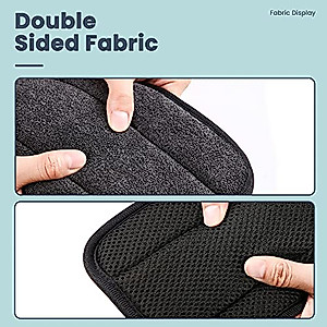 Kitchen Sink Faucet Absorbent Mat,Faucet Splash Catcher Wrapround Sink Splash Guard,Microfiber Cloth Dish Drying mat,Water Drip Catcher,Sink Protectors for Kitchen Counter,Bathroom,RV (2 Pack, Black)
