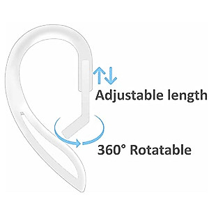 ALXCD Earhook Ear Tips Replacement for Air Pods Pro, 1 Pair Over-Ear Soft Silicon Ear Hook & 2 Pairs in-Ear Silicone Ear Tips in 1 Set [Anti Lost] [Anti Slip], Fit for Air Pods Pro (1C+2S) White