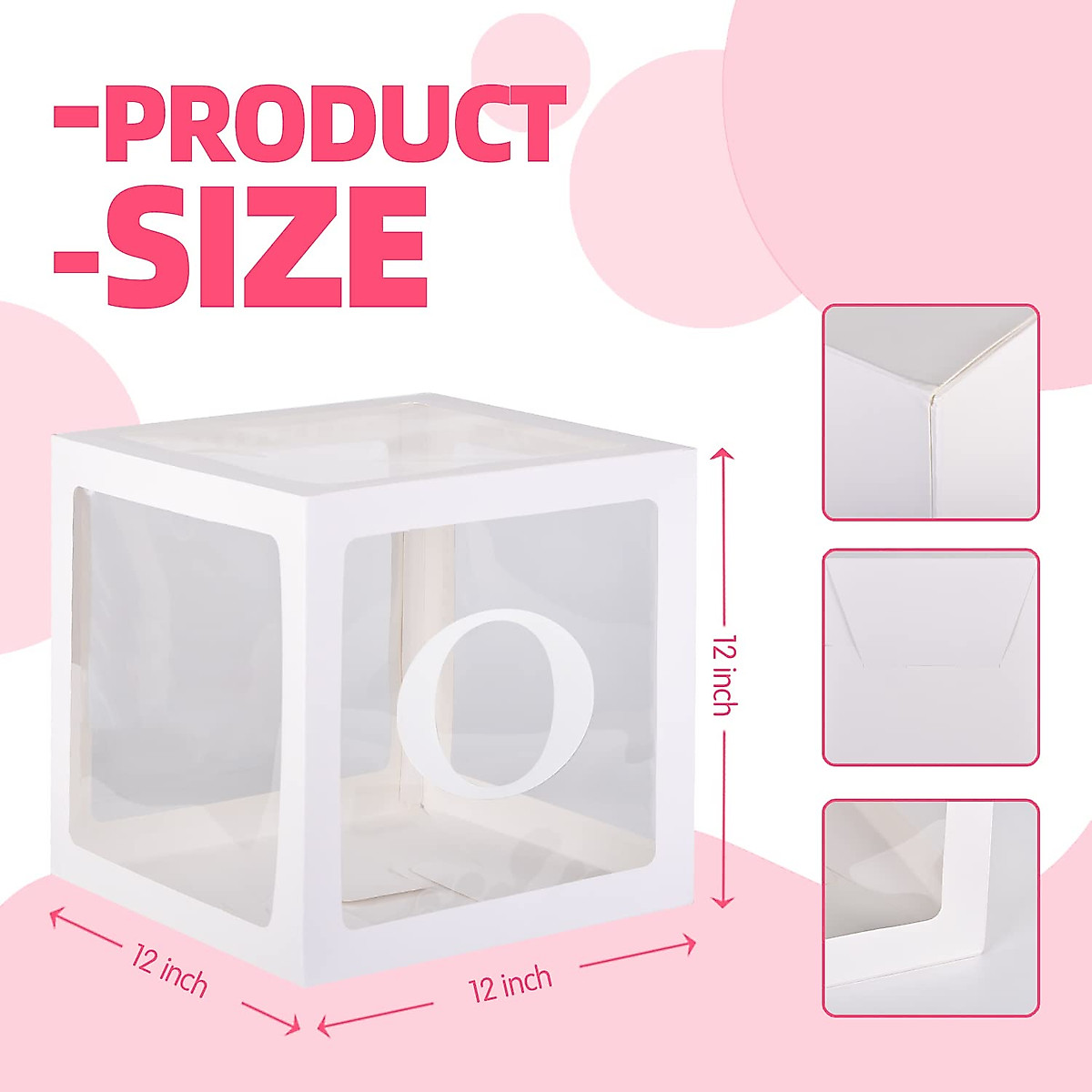 TECKED First Birthday Decorations For Boy Or Girl, 3 Pcs ONE Balloon Boxes For 1st Birthday, Baby Clear Blocks Party Decor With ONE Letters For Photoshoot Props, Cake Smash Backdrop