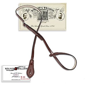Walker & Williams M-41 Chestnut Brown Leather Mandolin Strap For A or F Types
