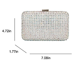 Fawziya Crystal Clutches For Women Dress Purses For Evening Bag-Silver