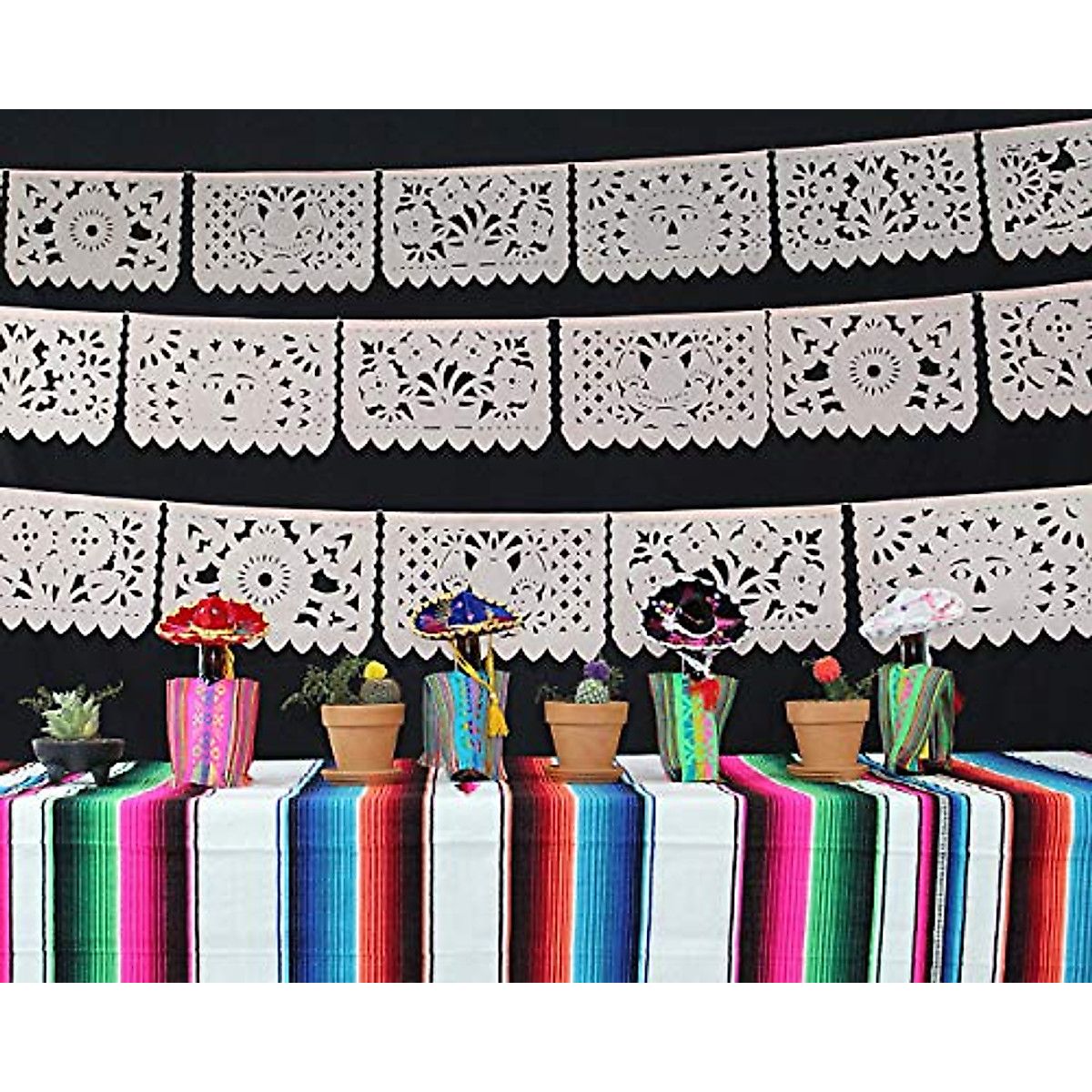 Mexican Party Banner, Papel Picado Banner, Over 60 feet long of Peach papel picado flags, Mexican tissue PAPER garland, Peach banners for fiestas, baby shower, Weddings, Quinceaneras, Birthdays, Fiesta party supplies ws75