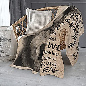 Gifts for Brother Blanket - Brother Gift from Sister - Brother Gifts - Brother Birthday Gift - Birthday Gifts for Men - Soft Flannel Throw Blankets for Bed Sofa Couch Travel Beach (Wolf, 50x60 in)