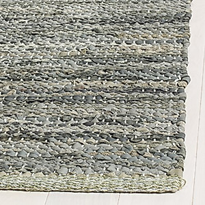 SAFAVIEH Vintage Leather Collection 2' x 3' Grey VTL105A Handmade Leather Accent Rug