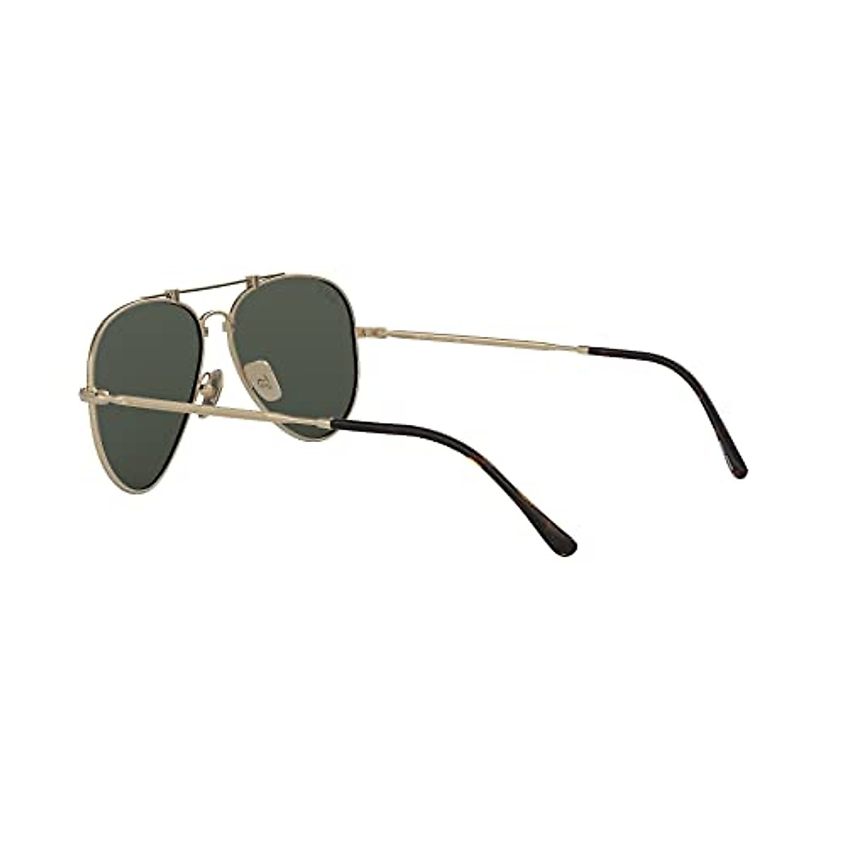 Ray-Ban RB8125M Titanium Aviator Sunglasses, Gold Demigloss/Polarized G-15 Green, 58 mm
