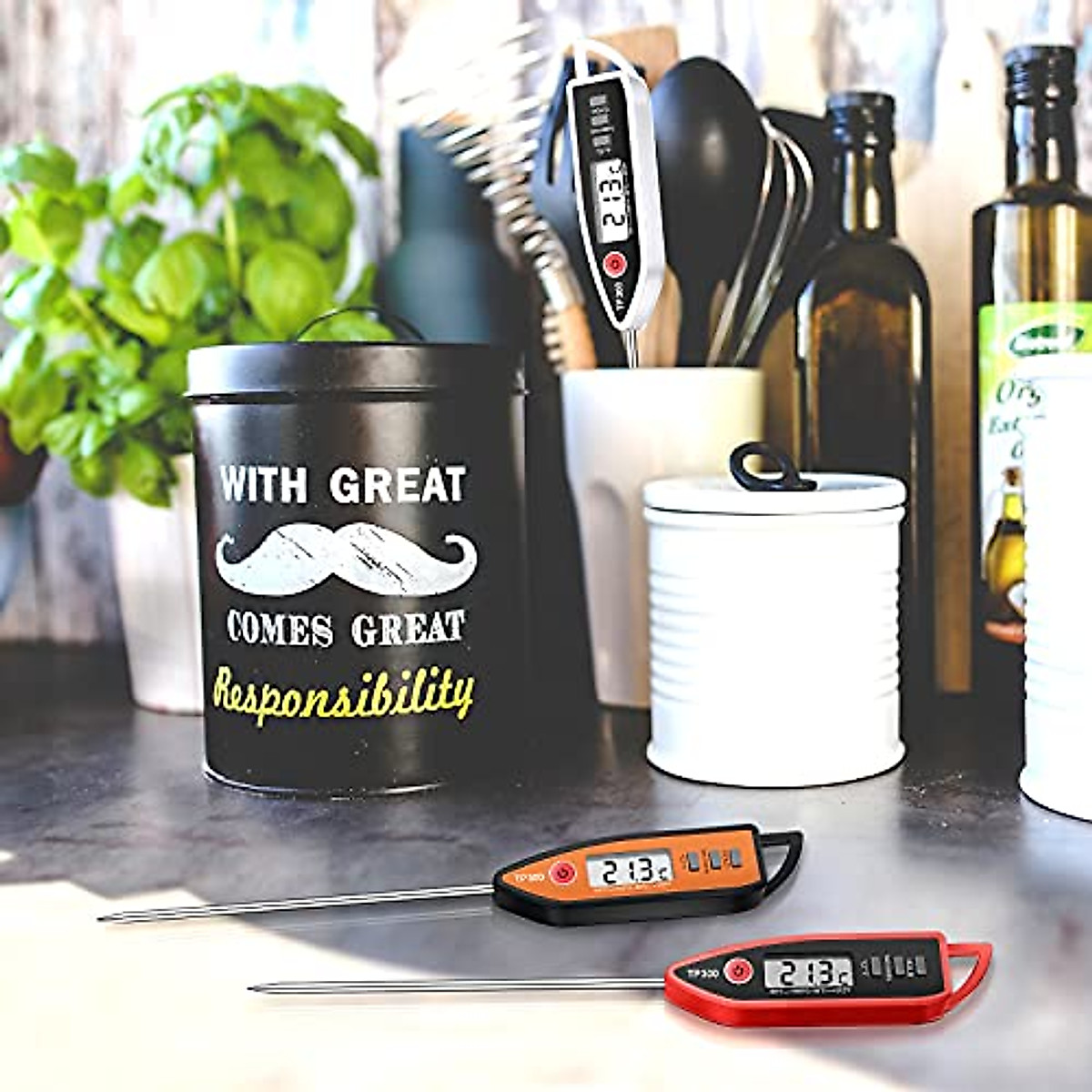 6 Pieces Digital Thermometer Candy Thermometer Digital Water Thermometer Immediate Read Meat Thermometer for Kitchen Cooking Food