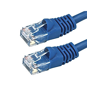 Monoprice 1FT 24AWG Cat6 550MHz UTP Ethernet Bare Copper Network Cable - Blue