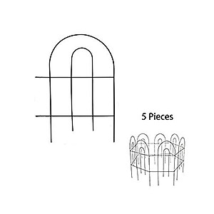 YOUKOOD 18 Inch Decorative Garden Fence 18 in x 13 in, Landscape Panel, Folding Patio Fences Flower Bed Pet Barrier Section Panel Decorative Fence, Animal Barrier for Outdoor Garden Fence (Pack of 5)