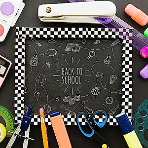 4 Rolls132ft Checkerboard Bulletin Board Trim Girl Style Bulletin Board Borders Checker Scalloped Bulletin Board Borders Racing Theme Back to School Party Decor with 140 Pieces Glue Point dots