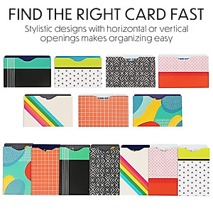 LotFancy RFID Blocking Sleeves (19 Pack, 14 Credit Card Protectors + 5 Passport Sleeves) for Identity Theft Protection, RFID Sleeves with Bright Color