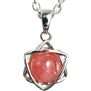 COSUMOSU Rhodochrosite 6 Point star 925 Sterling Silver Pendant for necklace