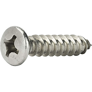 #10 x 1-3/4 Self Tapping Sheet Metal Screws Oval Head Stainless Steel Qty 50