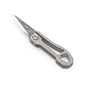 TUNYI Mini Folding Pocket Knife, EDC Tiny Package Knife, 1" Stainless Steel Blade with Titanium Alloy Handle, Ultra Compact and Lightweight