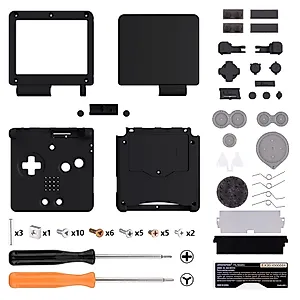IPS Ready Upgraded eXtremeRate Black Soft Touch Custom Replacement Housing Shell for Gameboy Advance SP GBA SP – Compatible with Both IPS & Standard LCD – Console & Screen NOT Included