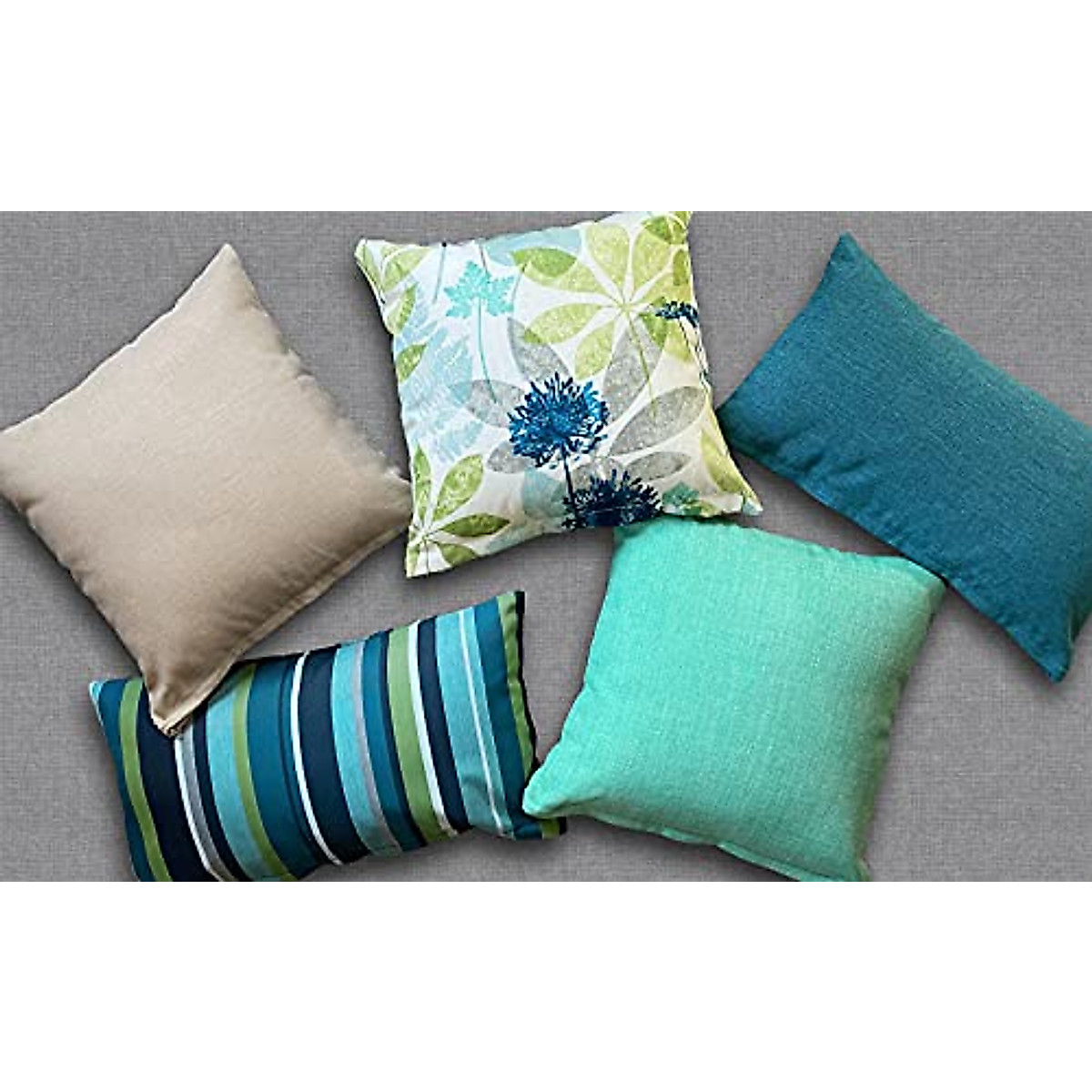 Honeycomb Indoor/Outdoor Mia Breeze Square Toss Pillow: Recycled Fiberfill, Weather Resistant, Reversible, Comfortable and Stylish Pack of 2, 17" Pillows for Patio Furniture
